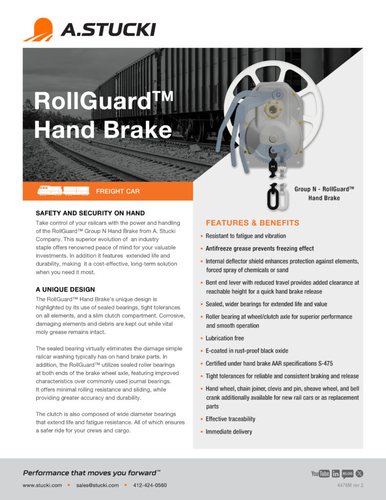 RollGuard™ Hand Brake, Group N, Long Lever - A. Stucki