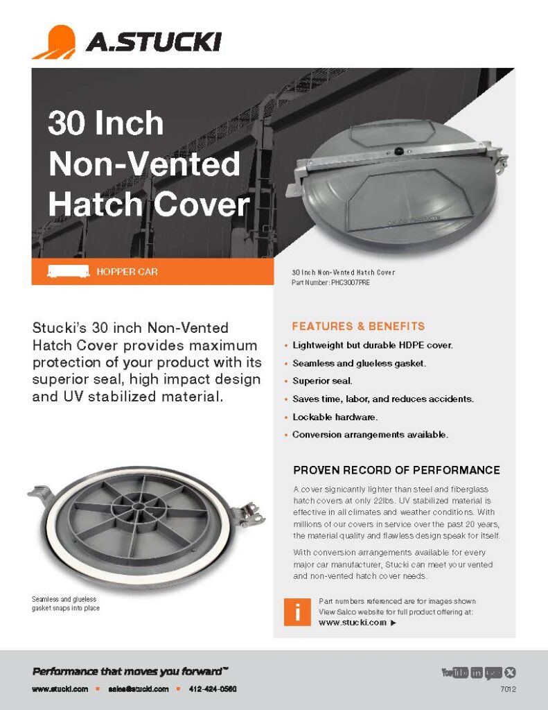 30-Inch Non-Vented Hatch Cover - A. Stucki