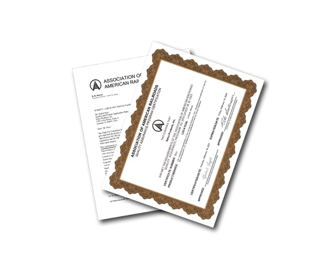 AAR Approval Information - Certified Stucki Products