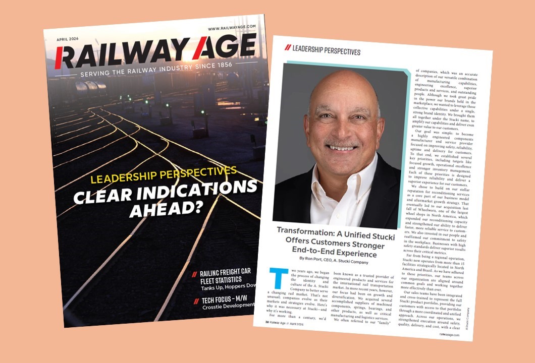 CEO Outlines Stucki’s New Identity in Railway Age Article - A. Stucki